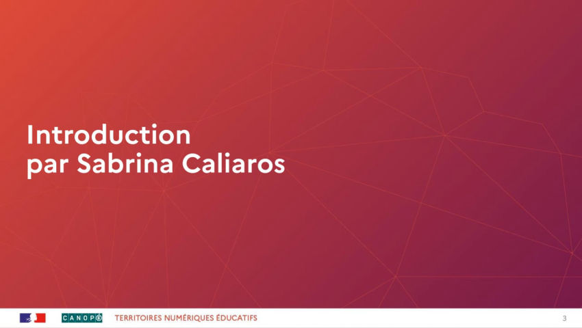 Introduction : fil-rouge de la matinée - Numérique Éducatif