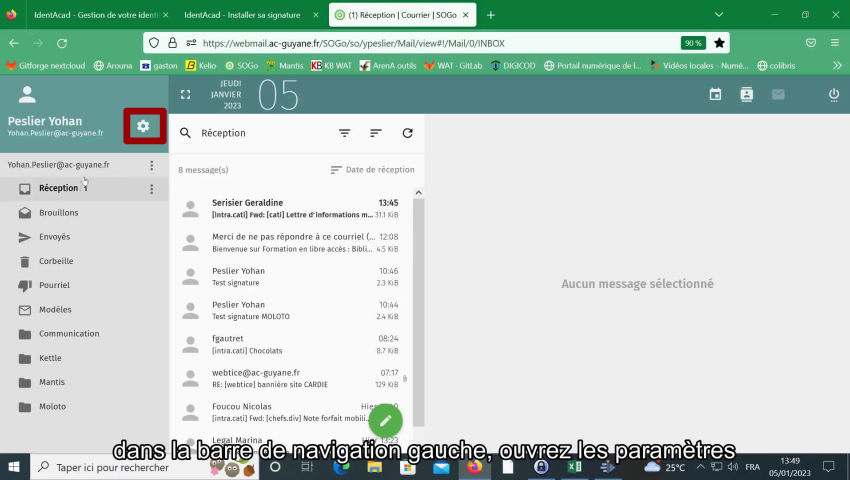 Identité et signature SOGo - Numérique Éducatif