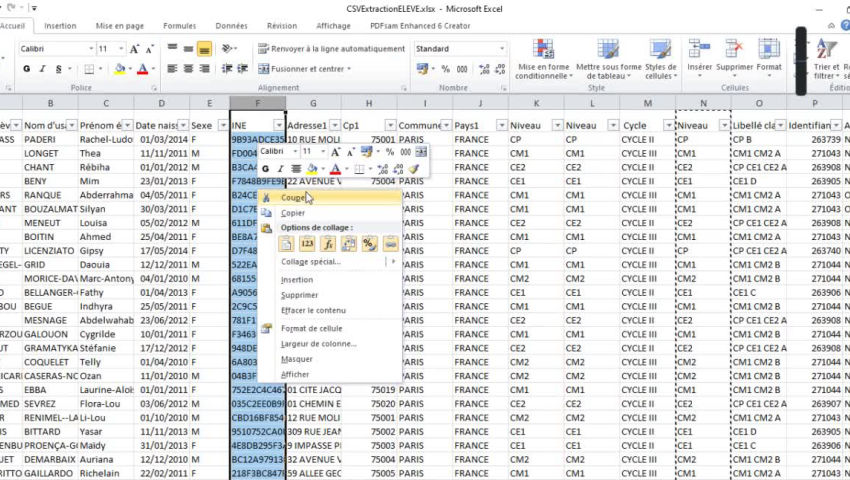 Excel 2010 - Masquer et afficher une colonne - Numérique Éducatif