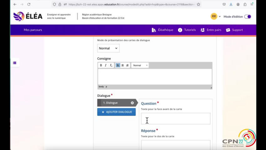Utiliser l'activité Dialog Cards - Numérique Éducatif