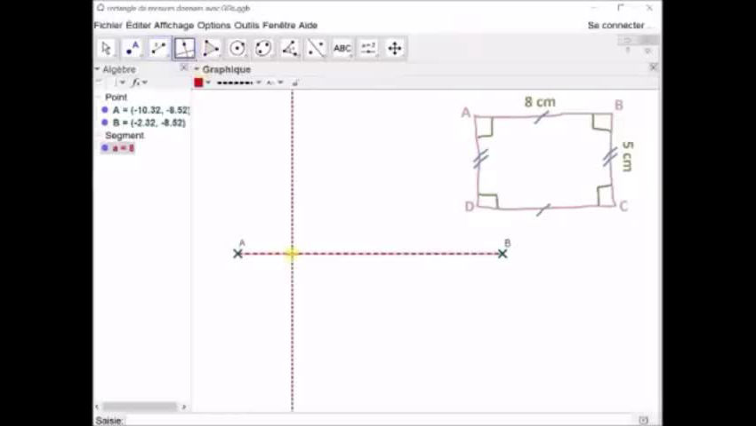GeoGebra rectangle avec mesures imposées - Numérique Éducatif