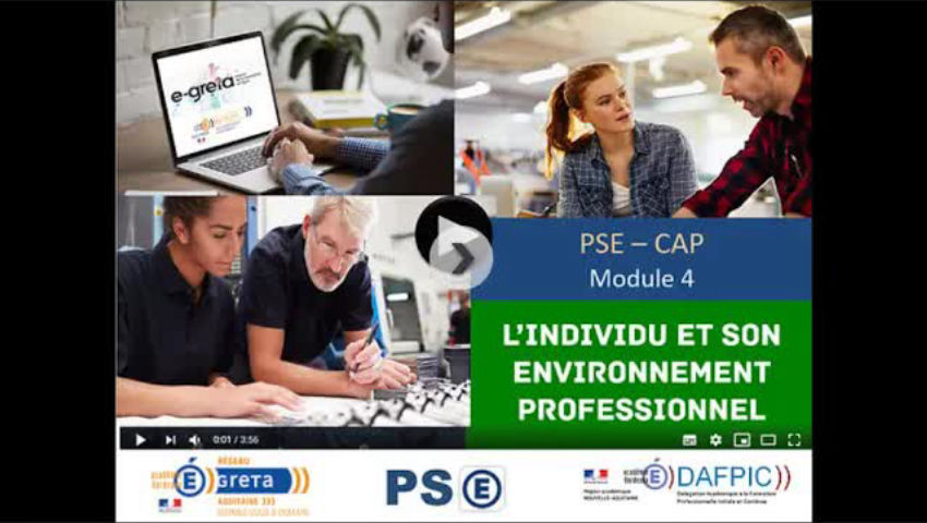 PSE - CAP 1 an - Module 4 - L’individu et son environnement professionnel - Numérique Éducatif