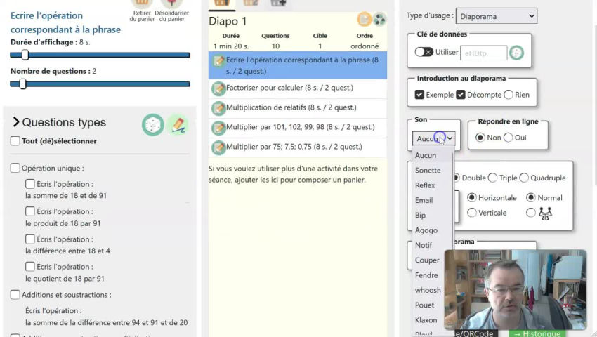 MAthsMentales tuto 4 - Paniers et commandes du diaporama - Numérique ...