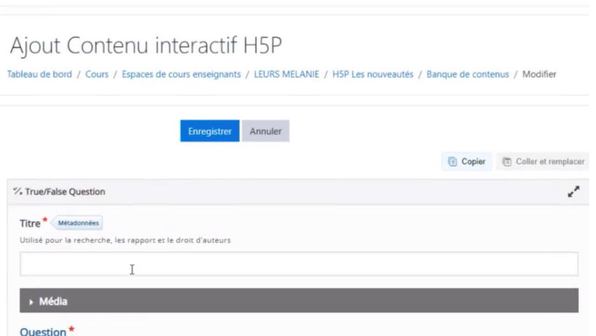 Moodle Plugin H5P banque de contenus - Numérique Éducatif