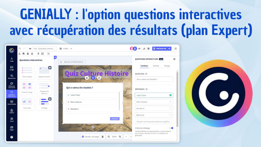 Tuto Genially - Questions interactives avec récupération des résultats (Plan Expert) - Numérique ...