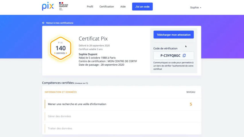 Attestez l’obtention de la Certification Pix - Numérique Éducatif