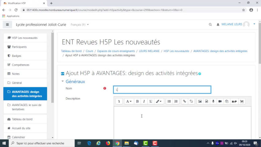 Moodle Plugin H5P Intégrer une activité H5P bleu dans Moodle ...